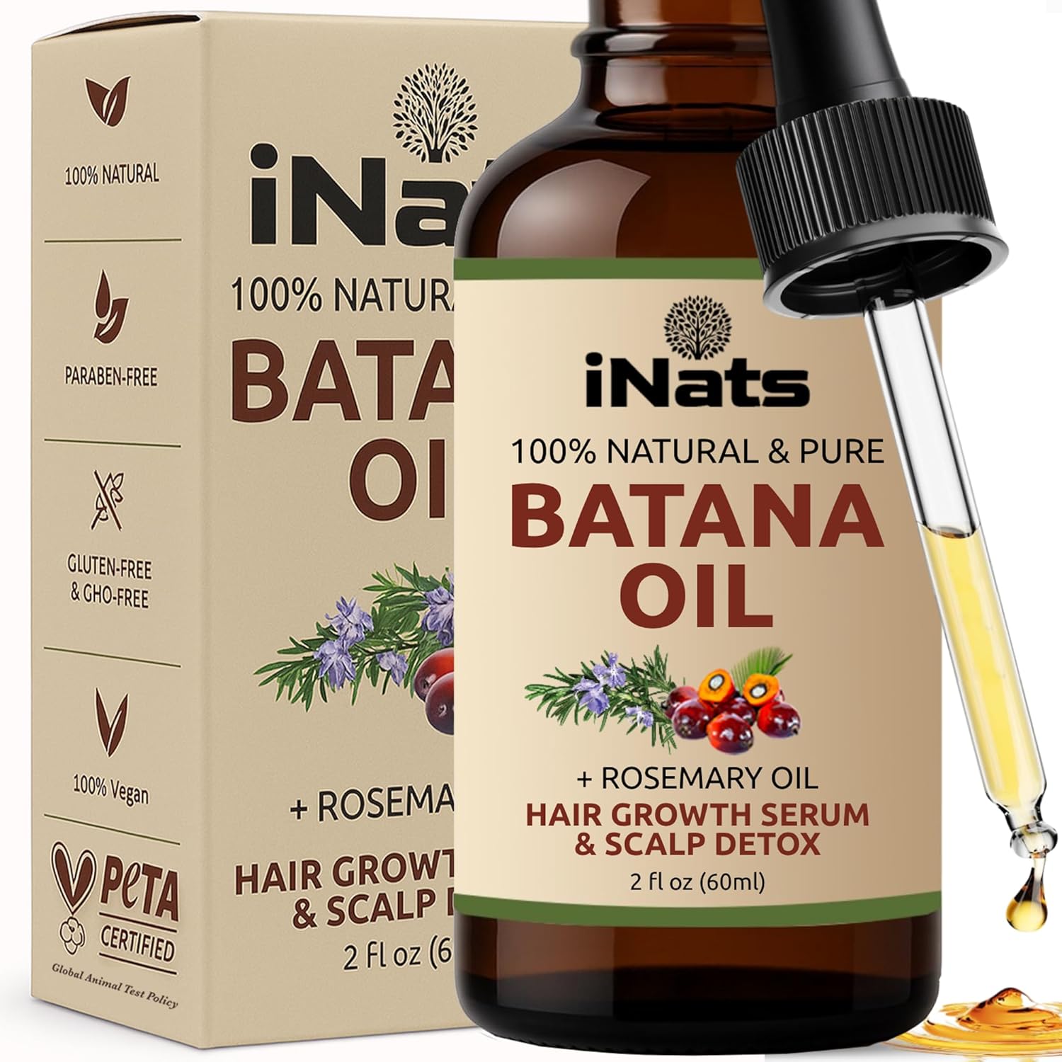Rosemary Batana Oil for Hair Growth (2 Fl Oz) | iNats